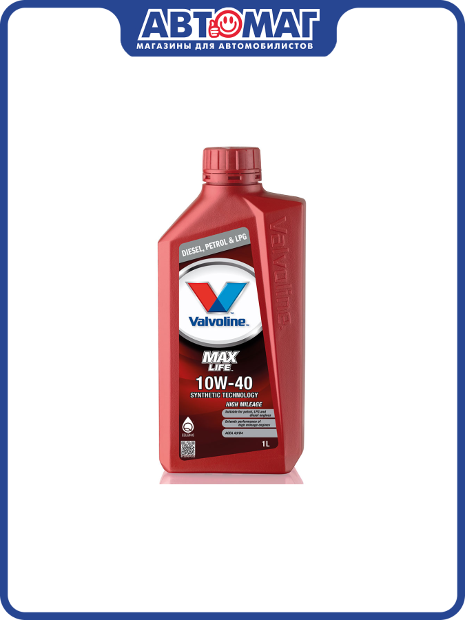 Масло моторное Valvoline MAXLIFE 10W-40 1L (арт. 872295) VALVOLINE VAL-10W40ML-1L