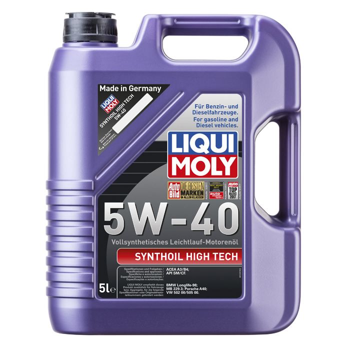 Синтетическое моторное масло Liqui Moly Synthoil High Tech 5W-40, 5л