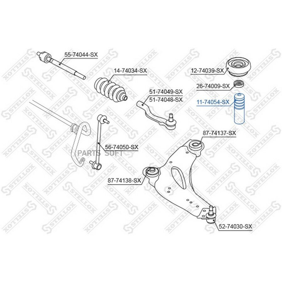 STELLOX 1174054SX 11-74054-SX отбойник-пыльник амортизатора переднего!\ Nissan Primastar X83 02>