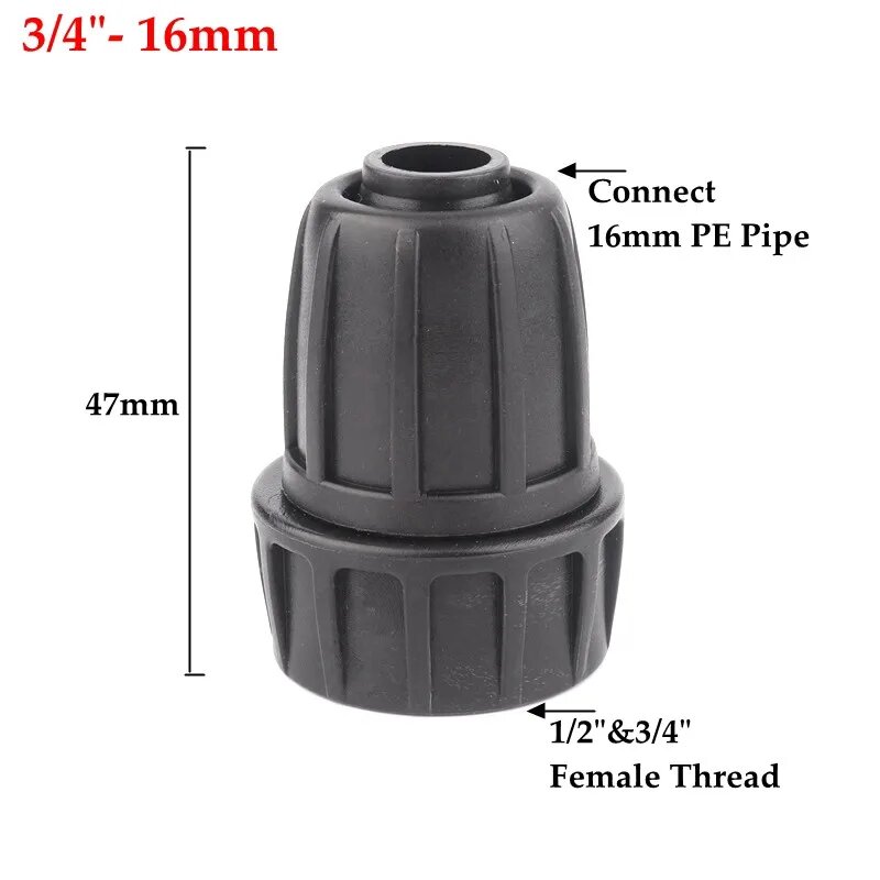 Соединители для садового шланга NuoNuoWell 1/2" 3/4" 16PE 3l4In-16PE