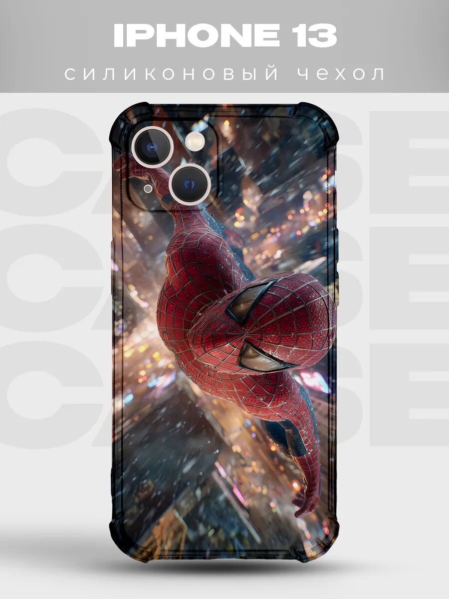 Чехол на iPhone 13 Человек-паук марвел spiderman комикс