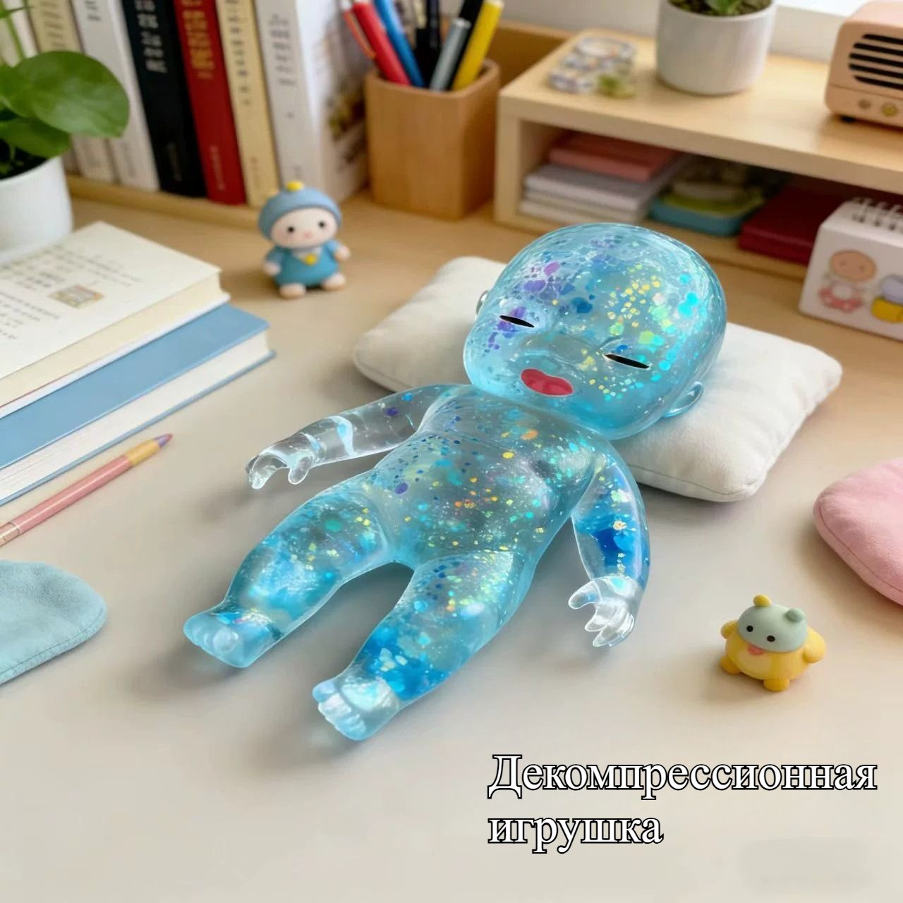 Игрушка антистресс кукла 14 см, мялка сквиш из мальтозы, тянущаяся сжимаемая фигурка для снятия стресса для взрослых и подростков