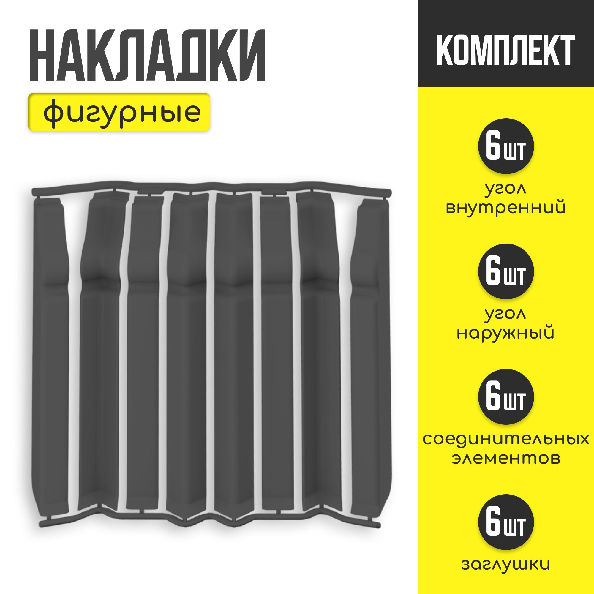 Накладки для плинтуса IDEAL "Дюра-Графит" - 3 шт