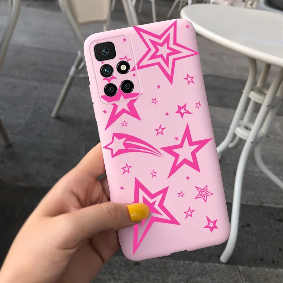 Чехол для Xiaomi Redmi 10 Prime 2022, милый чехол для телефона с росписью Pink 1743, Redmi 10 2022