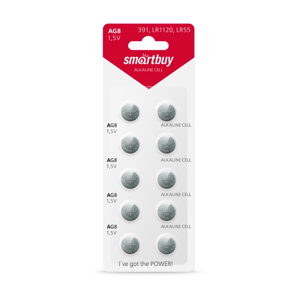 Батарейка часовая Smartbuy AG8-10B (100/2000) (SBBB-AG8-10B)