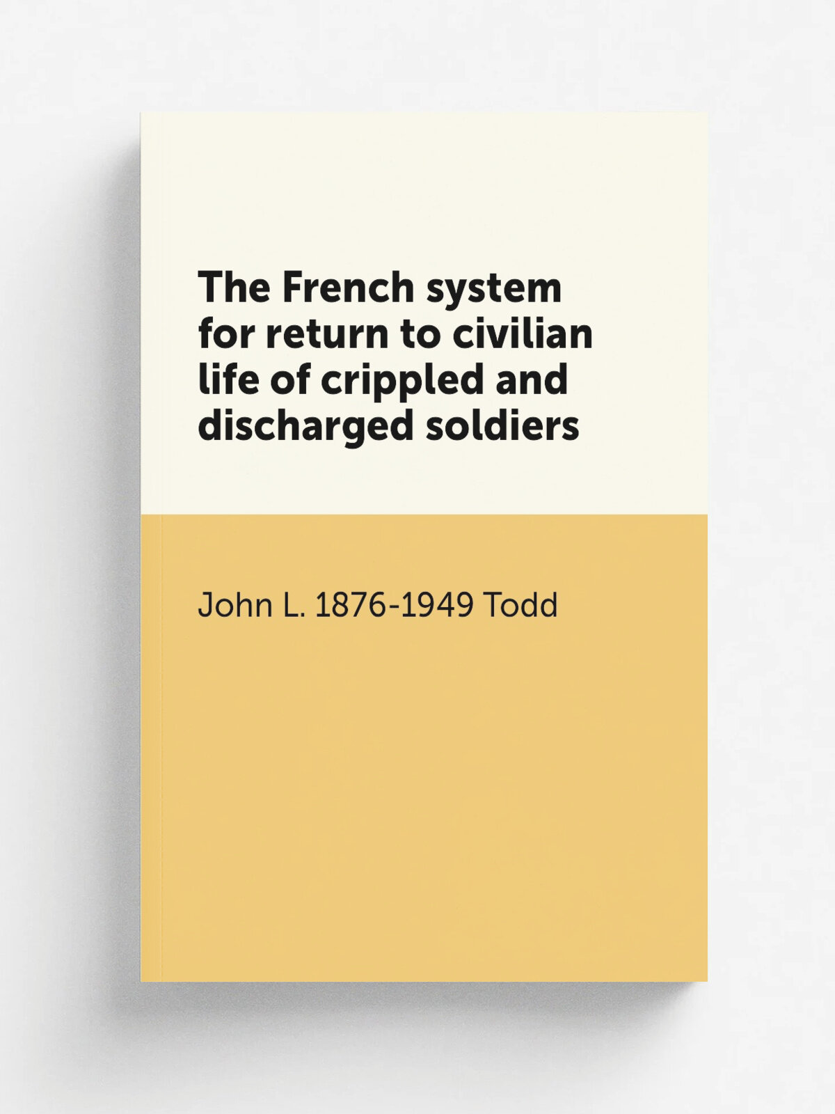 The French system for return to civilian life of crippled and discharged soldiers