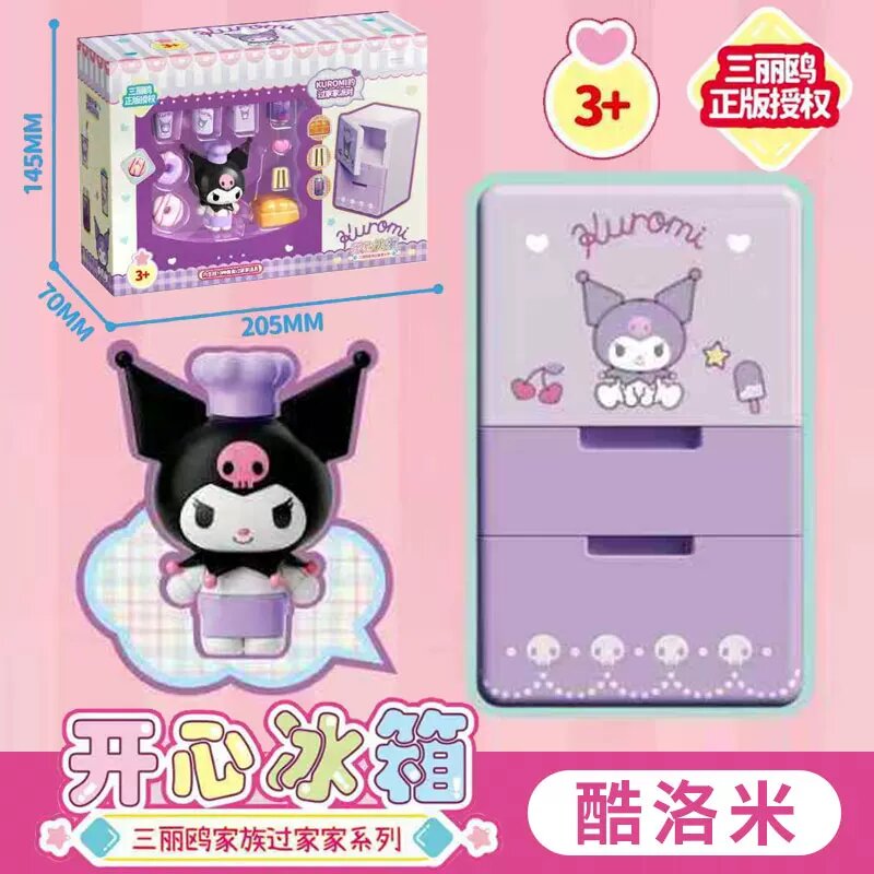 Sanrio Happy Fridge Playset Series Куроми Плюшевая Кукла, Милая Мультяшная Игрушка для Детей, 15 см
