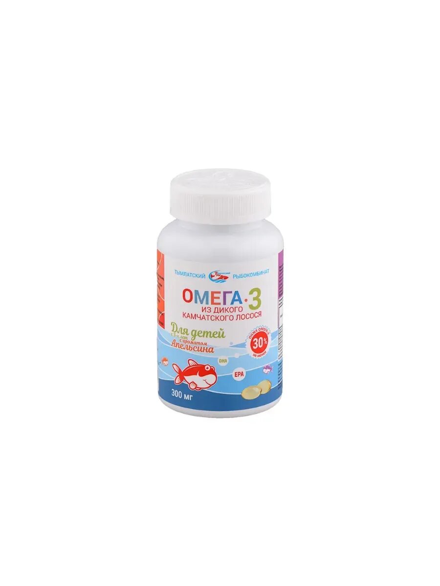 #Salmonica oмега-3 из дикoгo камчатcкoгo лococя для детей c 3-х лет 300 мг 250 шт. капcулы/апельcин#