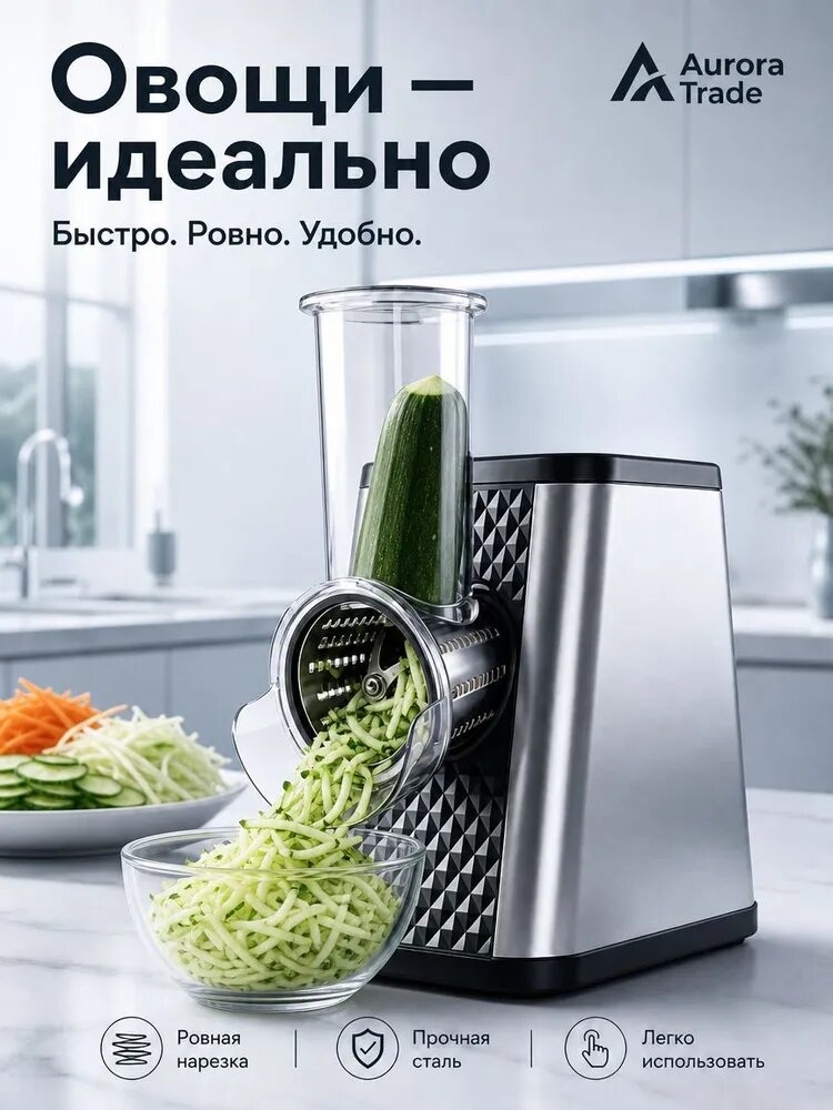 Овощерезка электрическая, терка для овощей электрическая 5в1