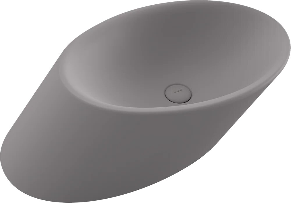 Накладная раковина BOCCHI Vessel 1013-006-0125 72 накладная, без отверстия под смеситель, фарфоровая, овальная, раковина для ванной, серая