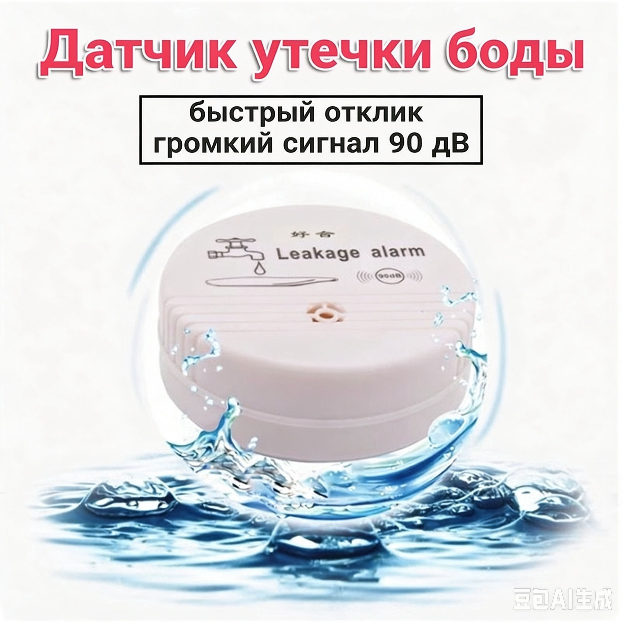 Датчик сигнализации о протечке воды, детектор уровня утечки 90 дБ, система безопасности для дома