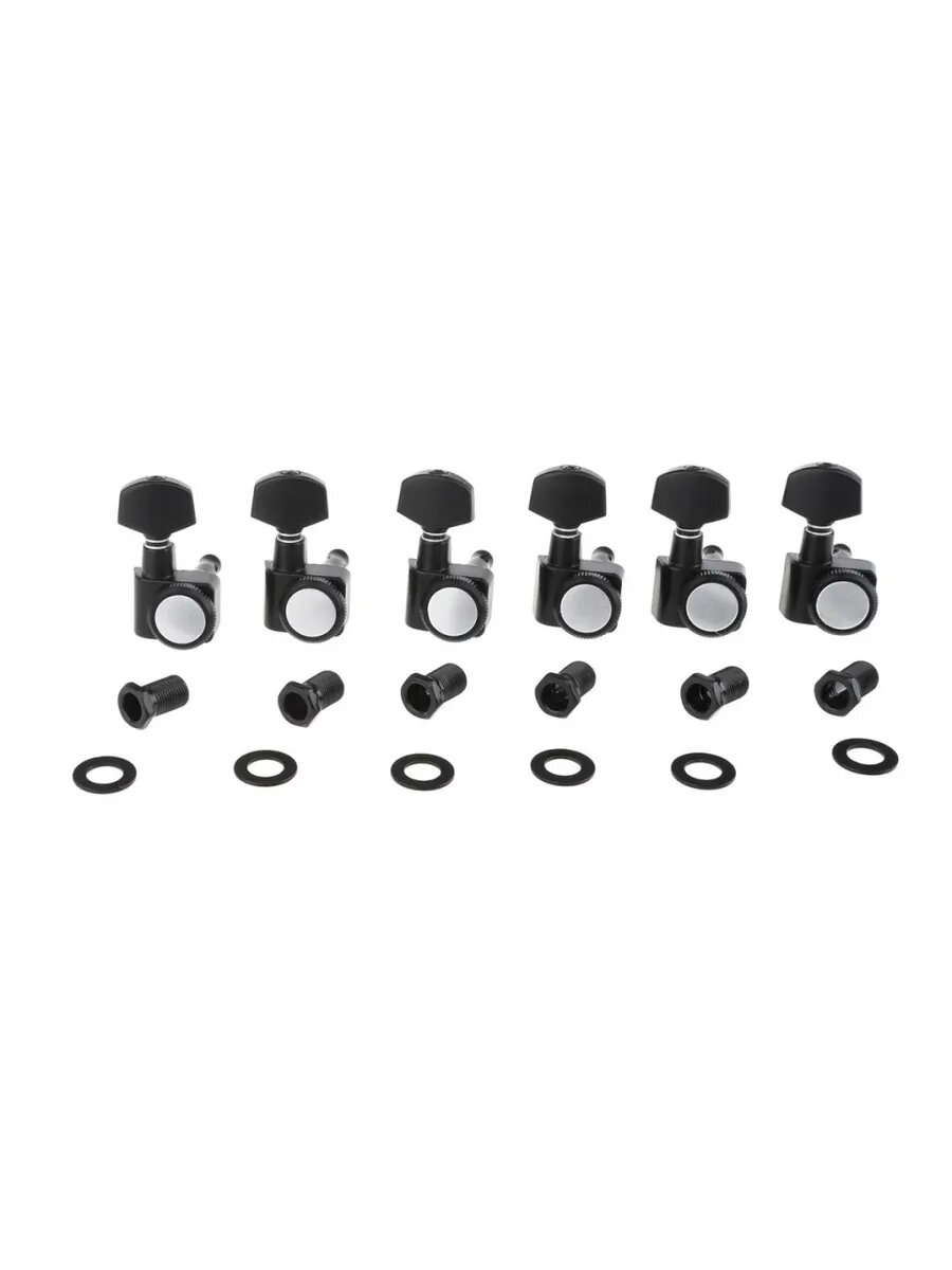 MX1510BK-6 Колки для гитары, 6л, локовые, черные, Musiclily