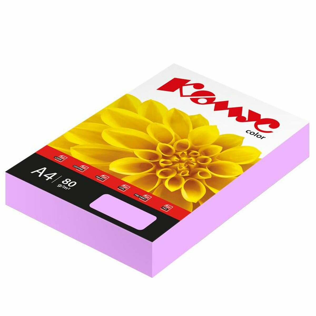 Бумага цветная А4 Комус Color, лаванда пастель, 80 г/кв. м, 500 листов (619941)