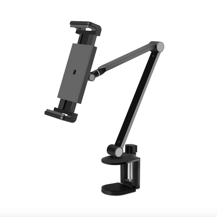 Подставка держатель кронштейн для телефонов и планшетов MyPads A148-630 крепится на стол от 4 до 13 дюймов из алюминия (Черный)