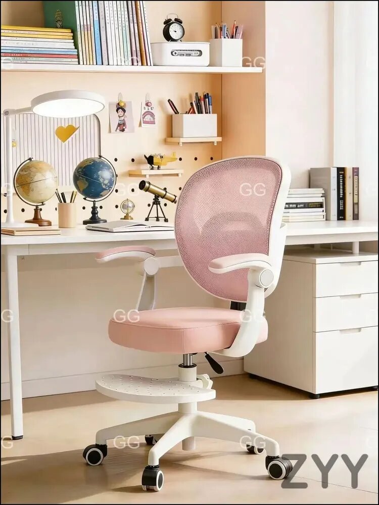 Детское компьютерное кресло, Light pink children's chair with large pedals
