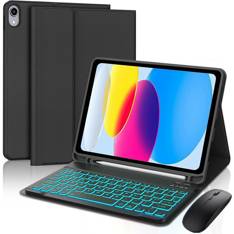 Черная RGB подсветка клавиатура с чехлом и мышью для iPad Air 11 M2 M3 Air 4 5 10.9 Air 3 Pro