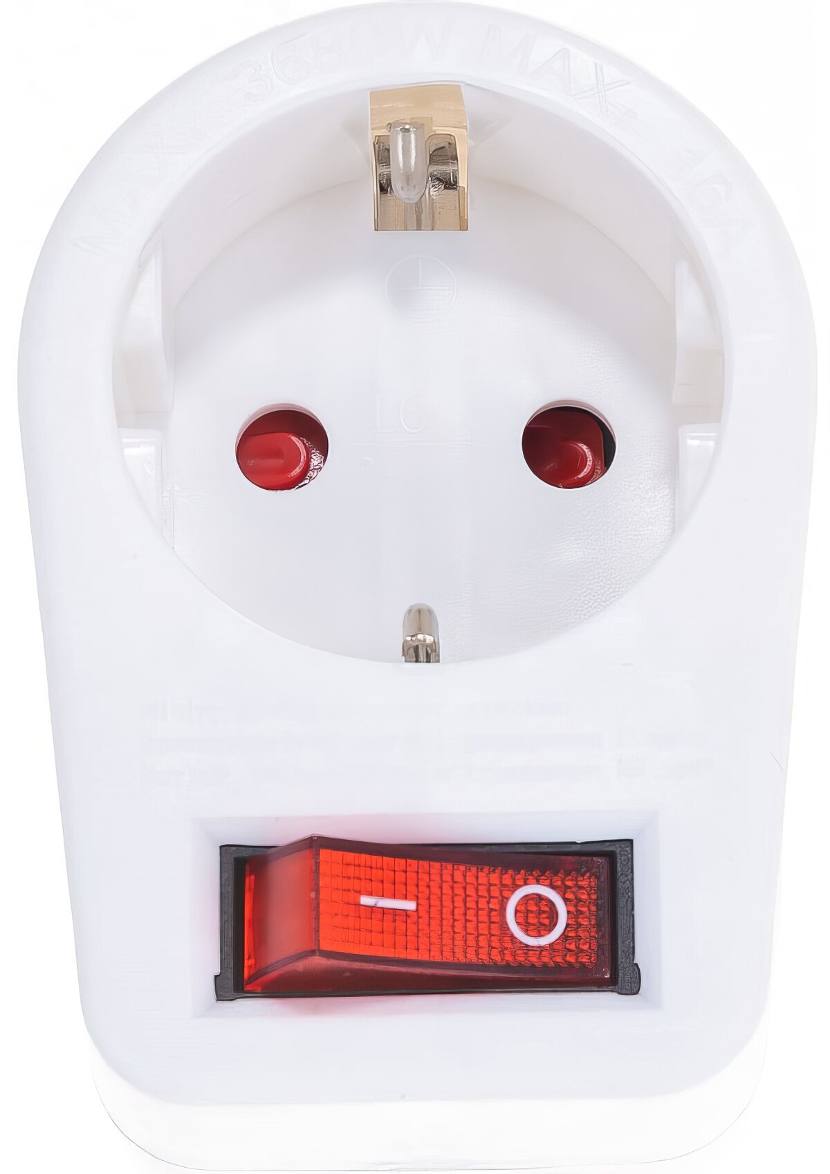 Переходник с выключателем Navigator NAD-1E-СS-WH, 1 гнездо 94669