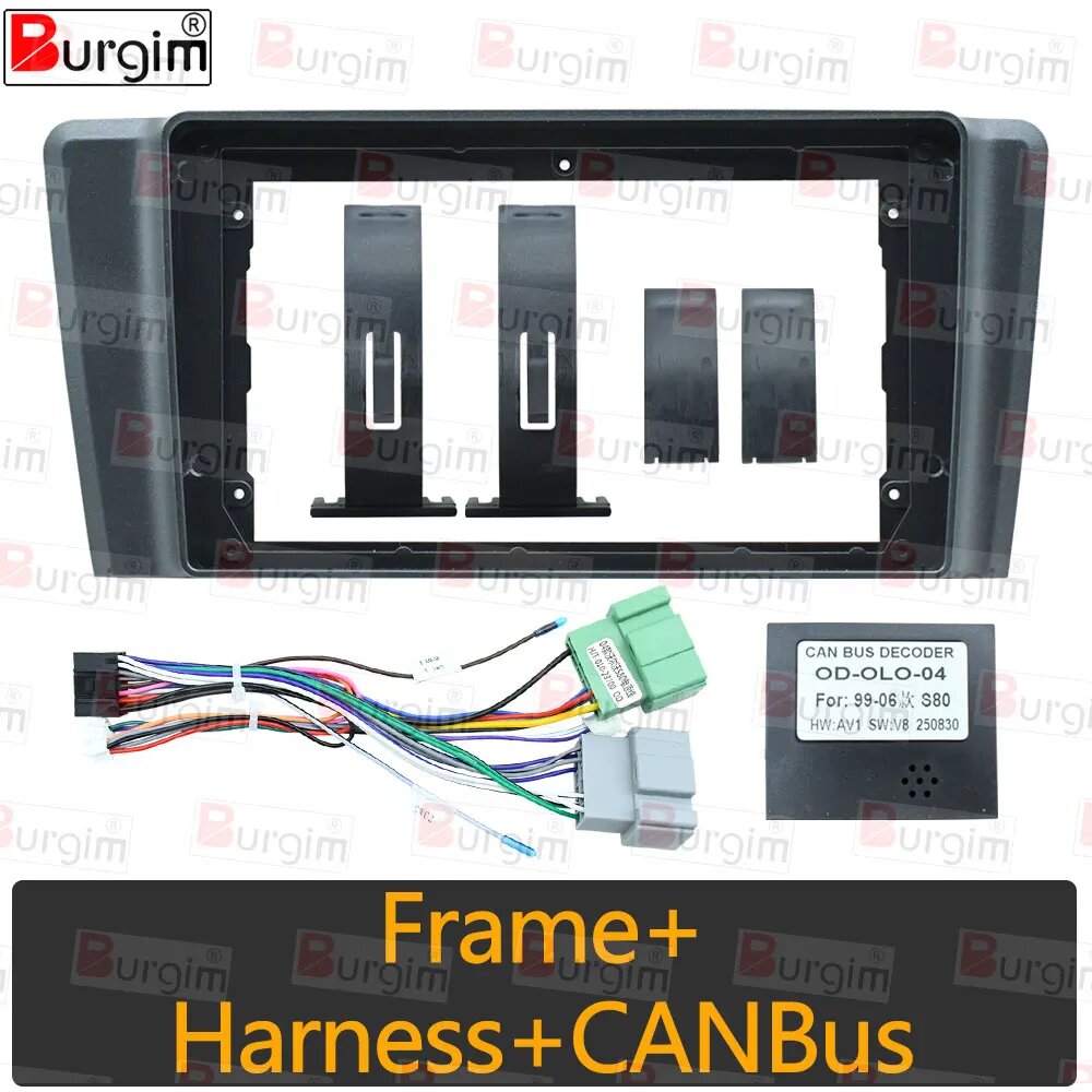 Рамка для автомагнитолы Volvo XC70 V70 S60 2000-2004, 9 дюймов, 2DIN, панель frame cable canbus