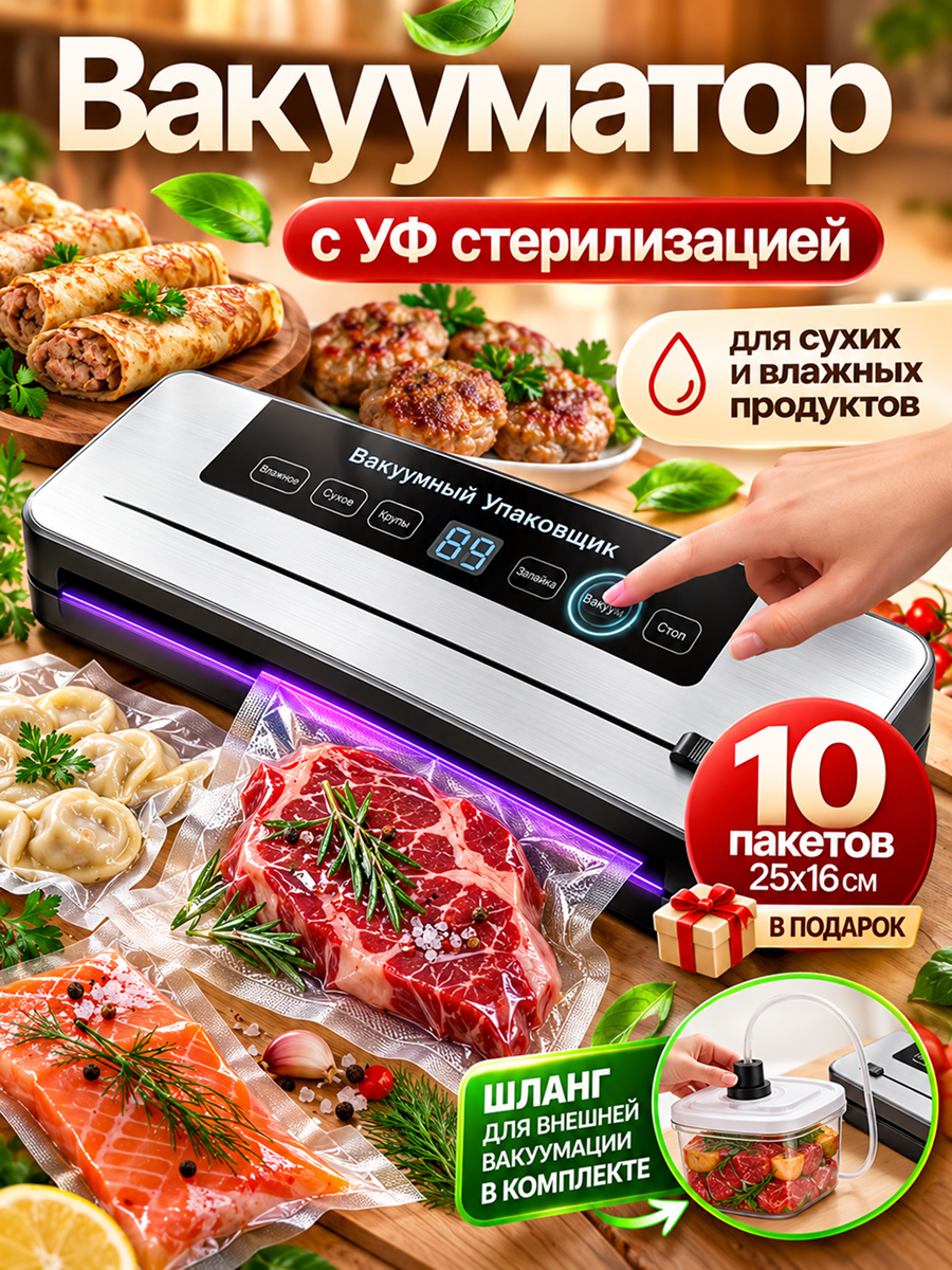 Вакуумато, электронное управление, сенсорное управление, пластик, 120 Вт