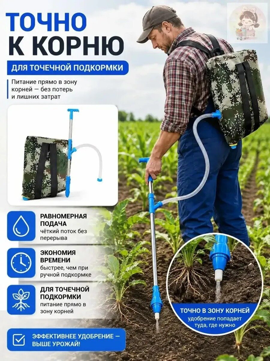 Ручной дозатор удобрений с рюкзаком для точечной подкормки растений