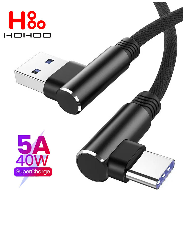 Кабель для мобильных устройств USB Type-A/USB Type-C, 0.25 м, черный