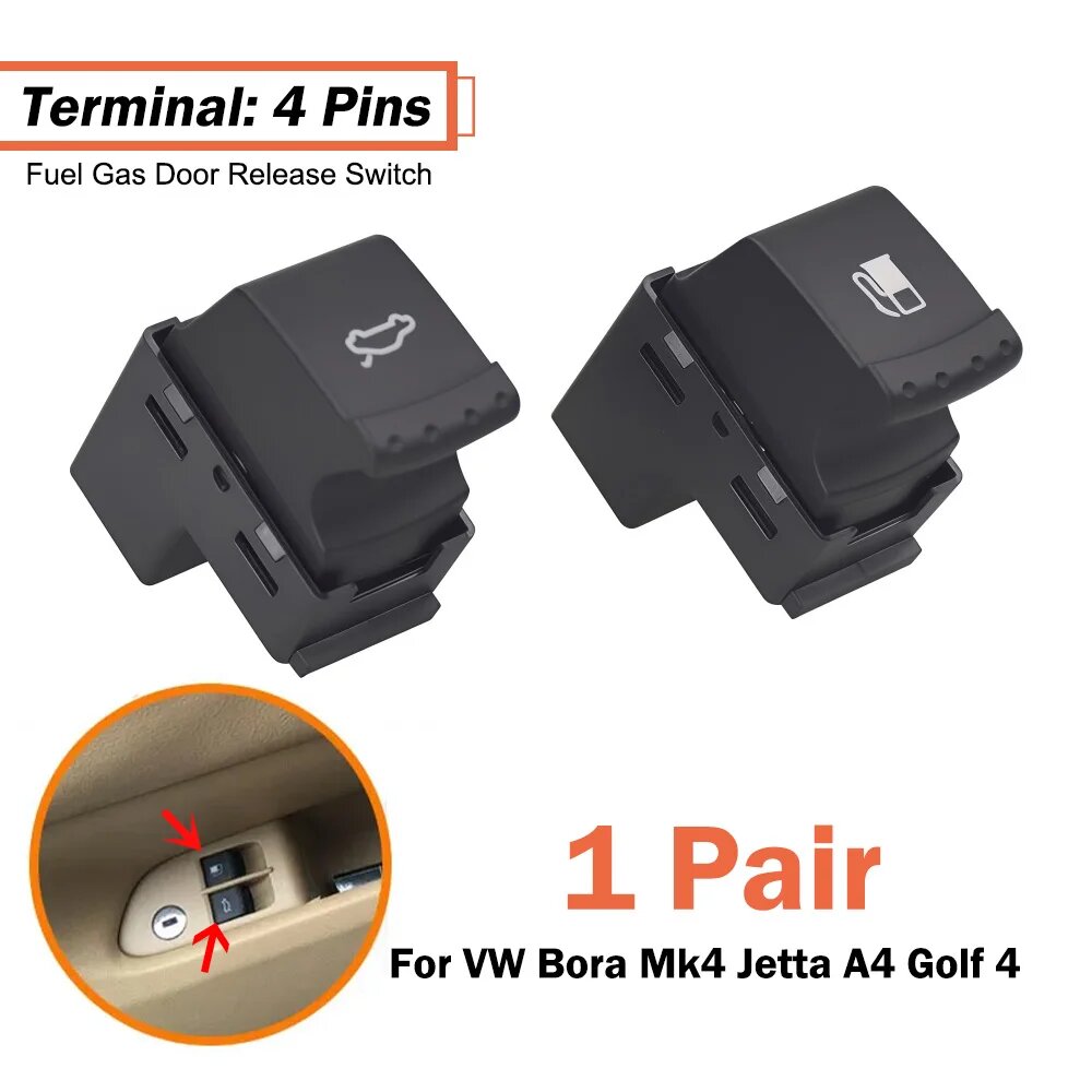 Кнопка открывания лючка бензобака 4-Pin для VW Bora Jetta Golf 4