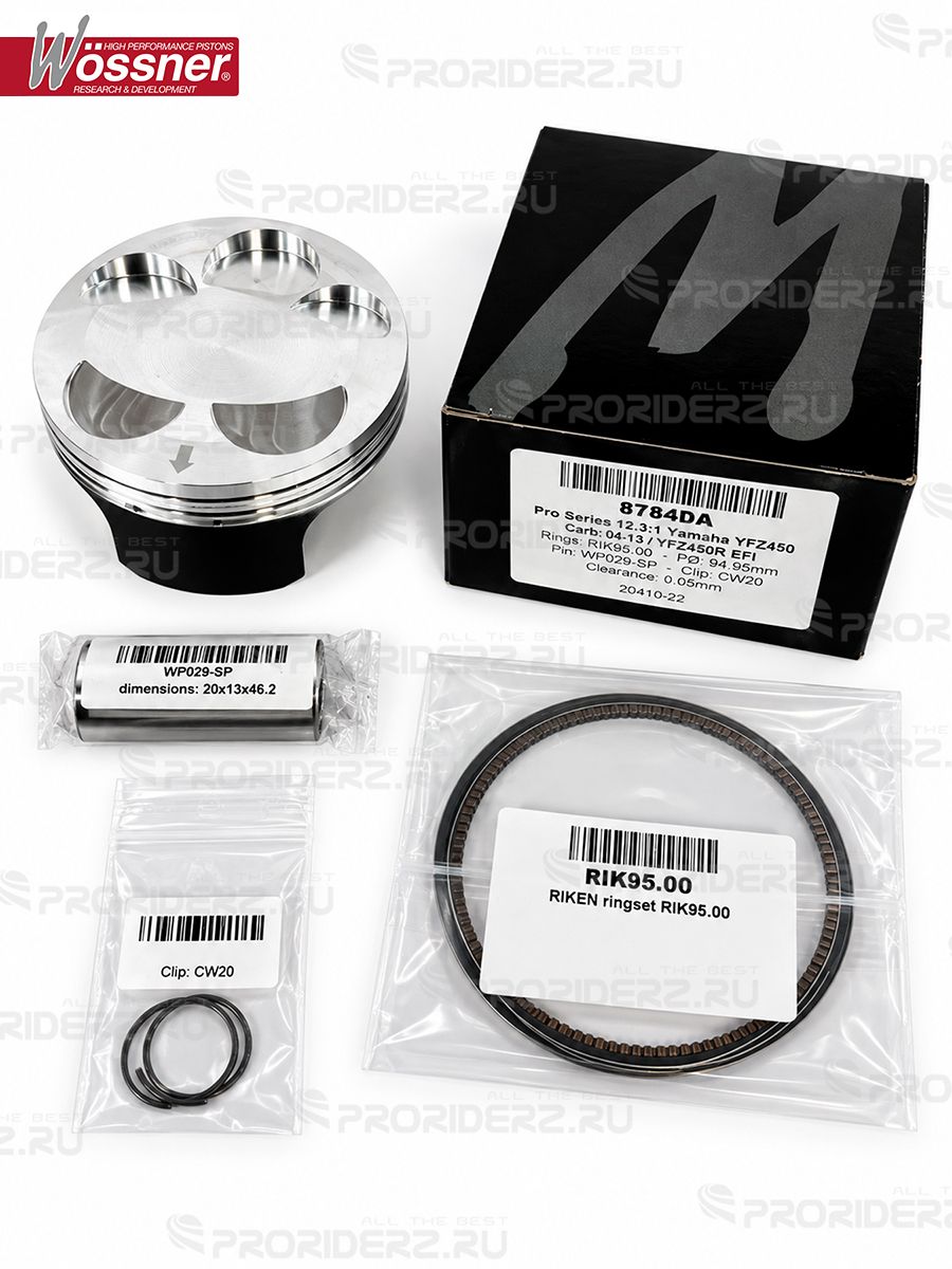 Поршень для мотоцикла YFZ450 CARB 04-09, 12-13, YFZ450R EFI 09-25, YFZ450X от бренда Wossner 8784DA