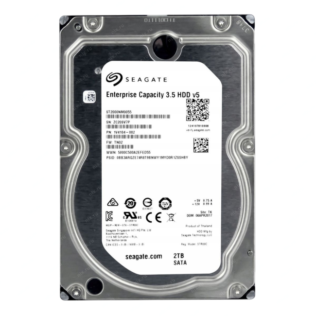Enterprise Capacity 3.5 ST2000NM0055 2 Тб 7200 оборотов/мин SATA 6Gb/s (SATA-III) 3.5" 128 Мб 24x7 Нет