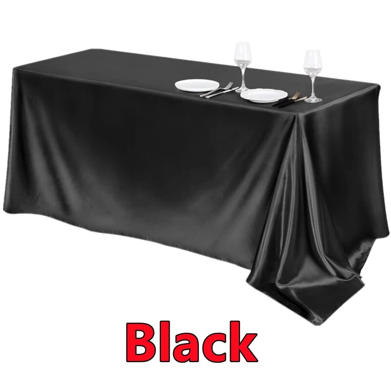 Полиэстерская прямоугольная скатерть Black 145X220cm