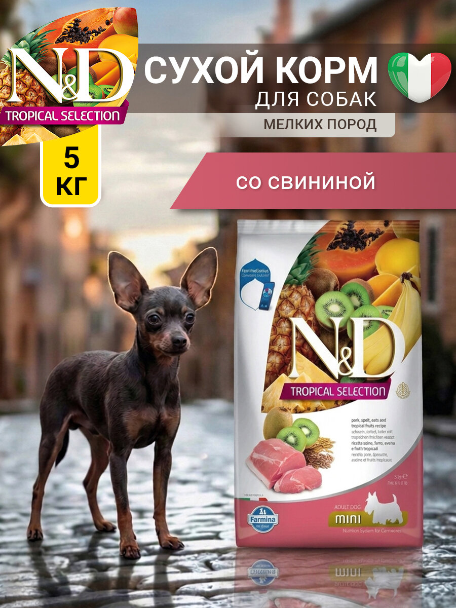 Сухой корм Farmina N&D Tropical Selection (Фармина) для собак мелких пород со свининой, 5 кг