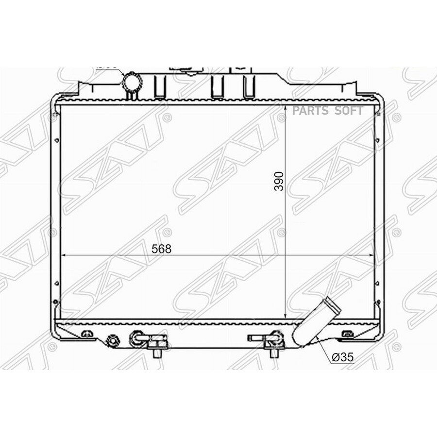 Радиатор Mitsubishi Delica 89-07 / Hyundai Grace 93-03 от официального дистрибьютора, SAT, артикул MC0005L300D