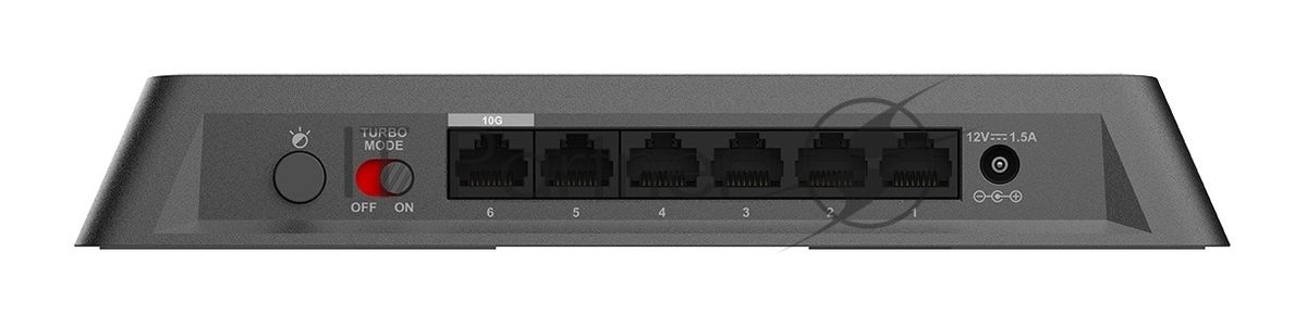 Конфигурируемый коммутатор/ Конфигурируемый коммутатор, 5x1000Base-T, 1x10GBase-T, DIP-переключатель, корпус металл