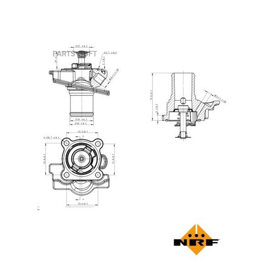Термостат 82 C FIAT Ducato 2.3D 06- 504013931 504017209 504029725 504110432 504110436 от официального дистрибьютора, NRF, артикул 725079