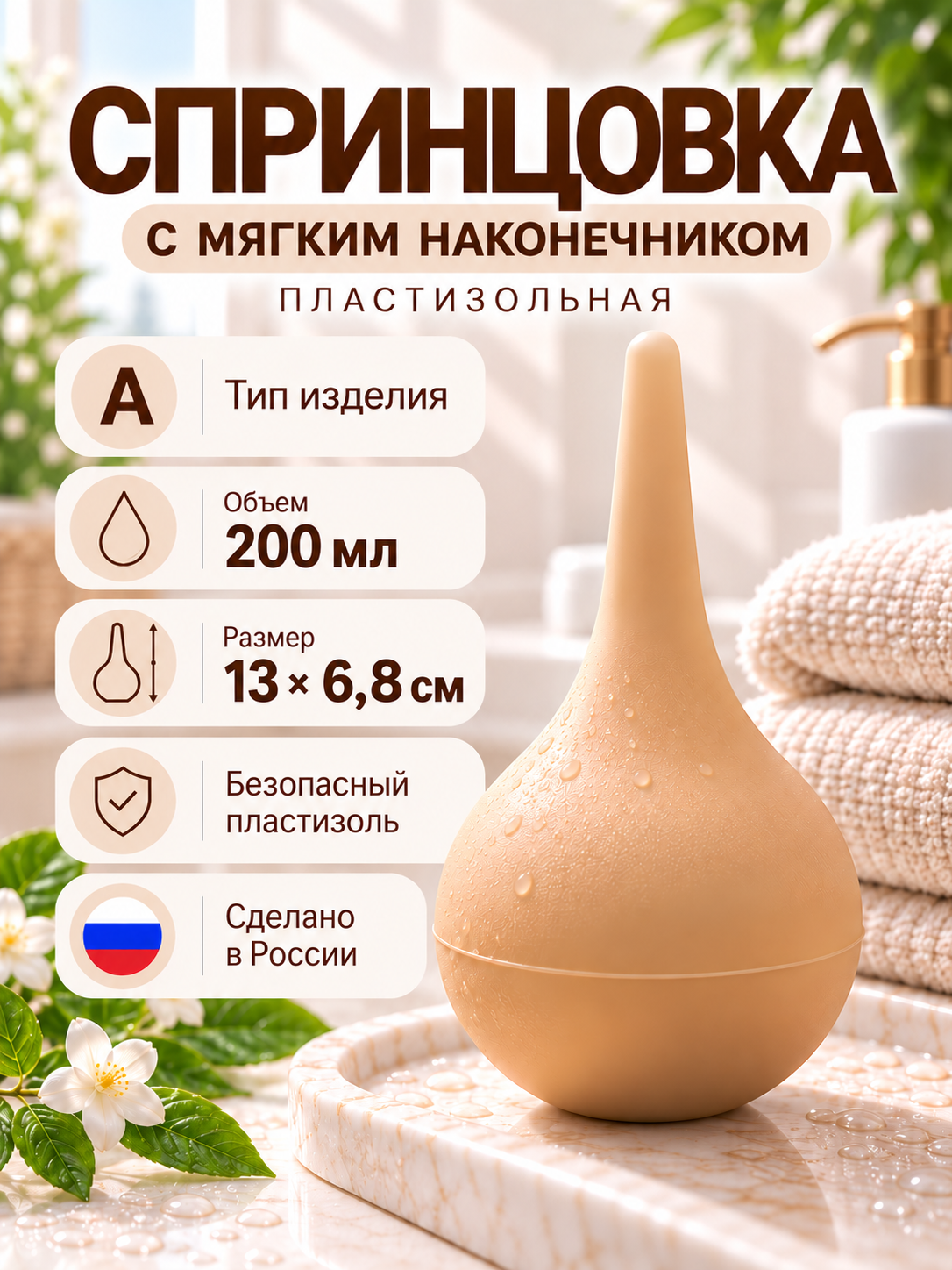 Спринцовка пластизольная ТТК А-6 с мягким наконечником 200мл