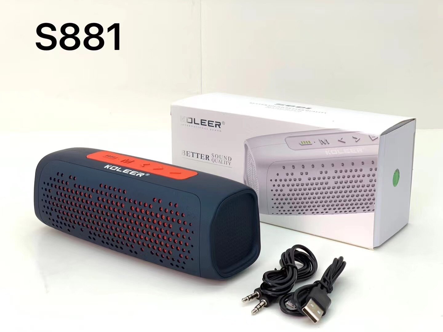 Портативная беспроводная Bluetooth колонка S881 с картридером TWS стерео с глубоким басом для телефона подарок