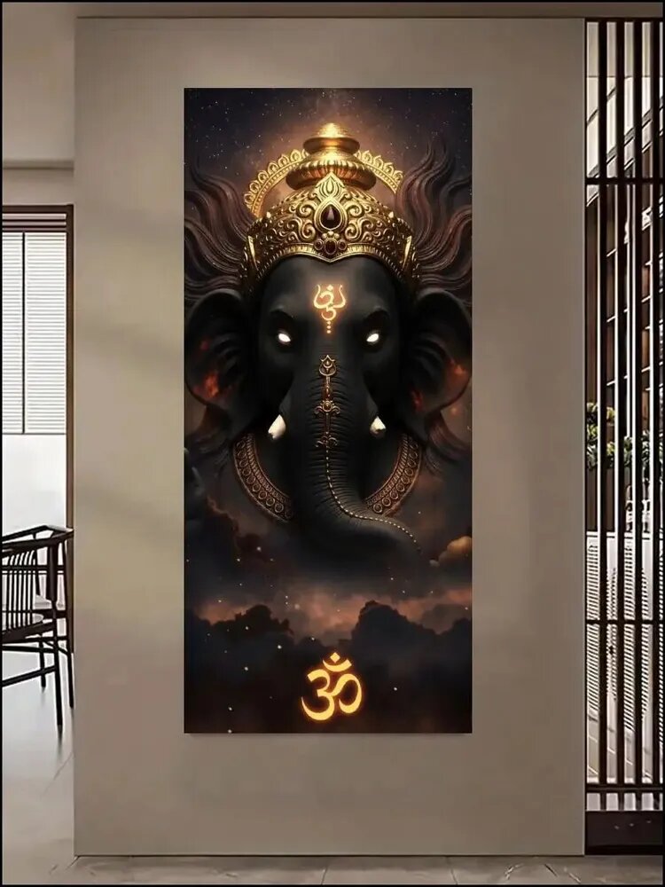 Картина "Холстная картина с изображением Ганеши, 40 * 90cm" 40x90 см