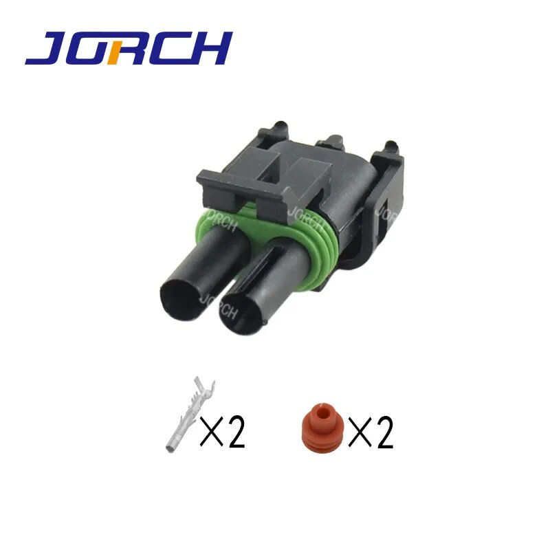 Jorch герметичный разъем 2-х контактный черный 2P Female