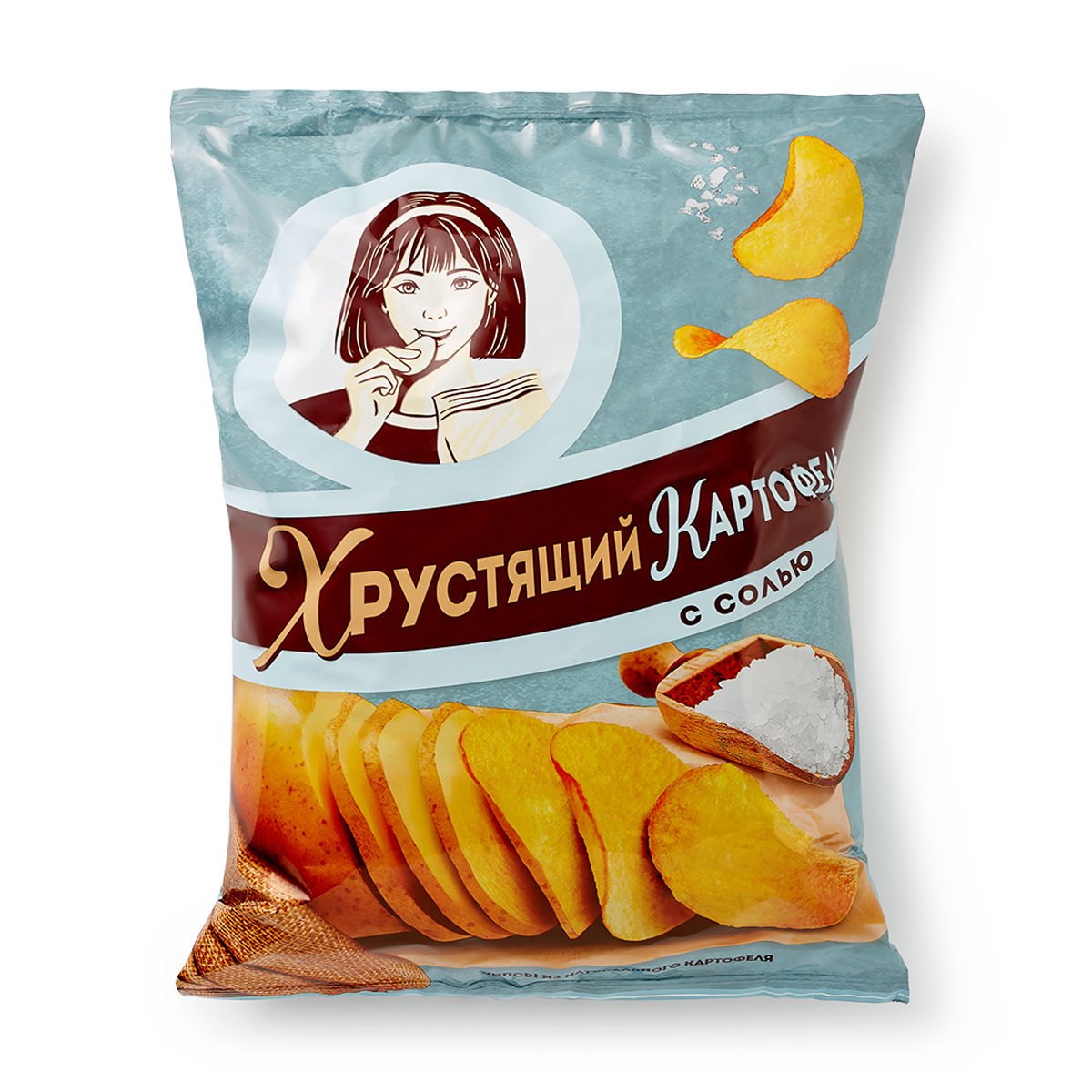 Чипсы «Хрустящий картофель», картофельные, с солью, 160 г, флоу-пак, 1 шт