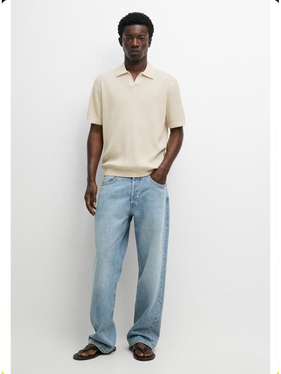 Поло Massimo Dutti 1267/201, кремовый, XL