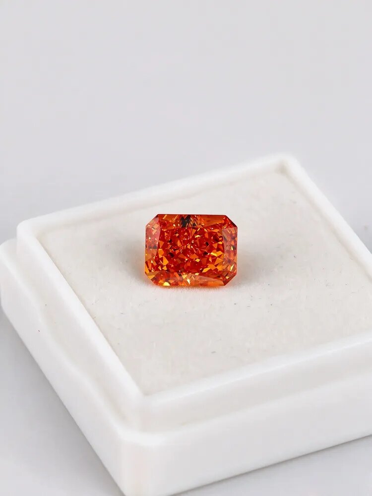 1шт. 8x10MM Цвет Фенда прямоугольная форма огранка ледяной цветок цирконий