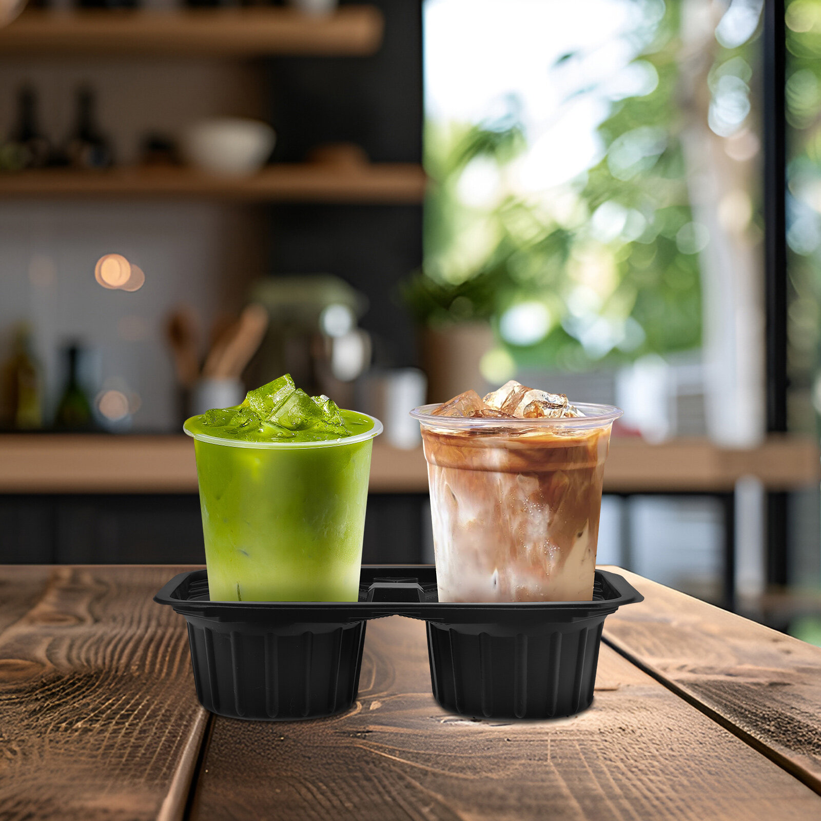 Одноразовые подносы для напитков, cafe trays с прочным основанием, пачка 50 штук, габариты 17.50x8.00x5.00 см