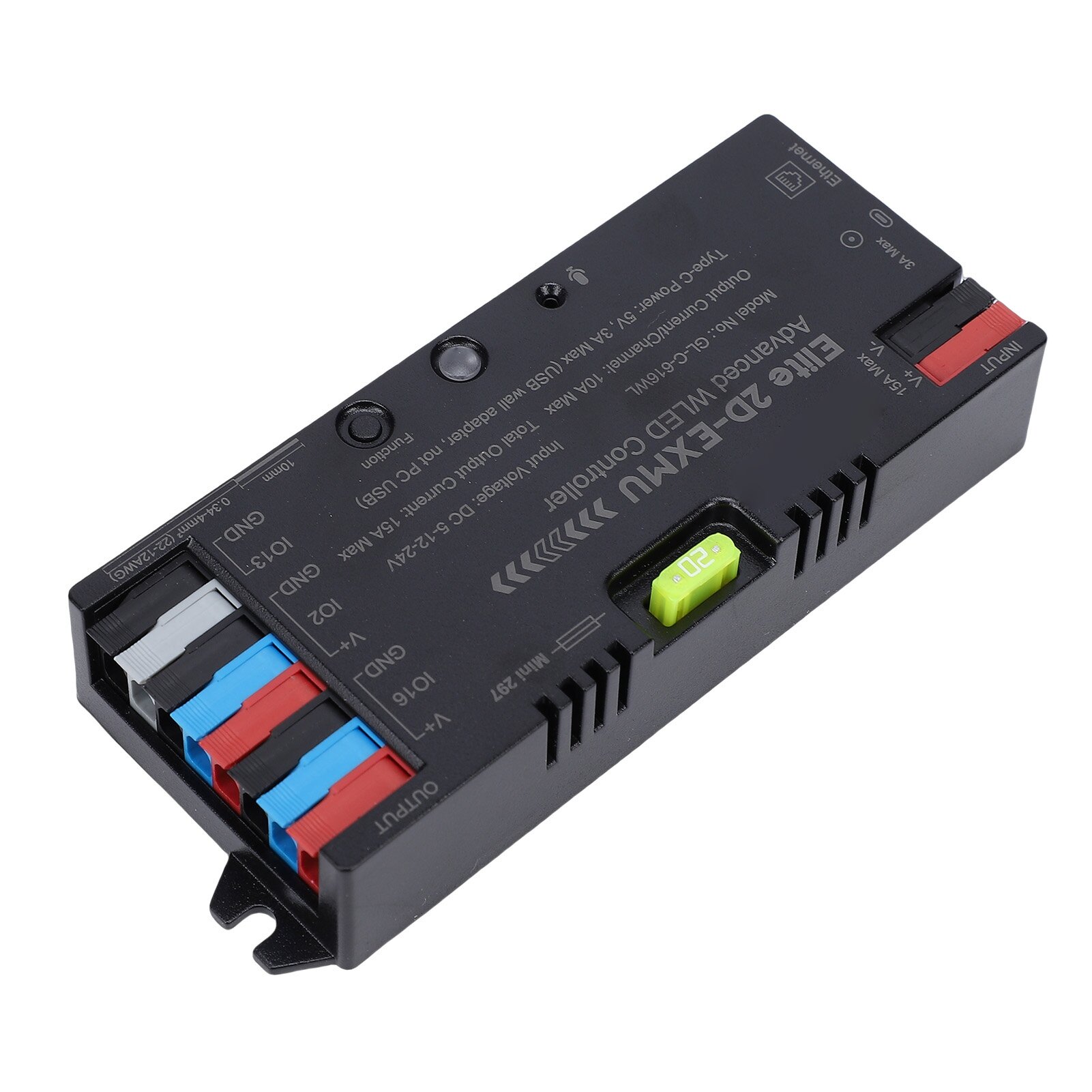 Контроллер WLED для цифровой адресуемой светодиодной ленты RGB IC с Ethernet-музыкой, реактивным UART, энергосберегающим реле, подключаемым предохранителем 20 А