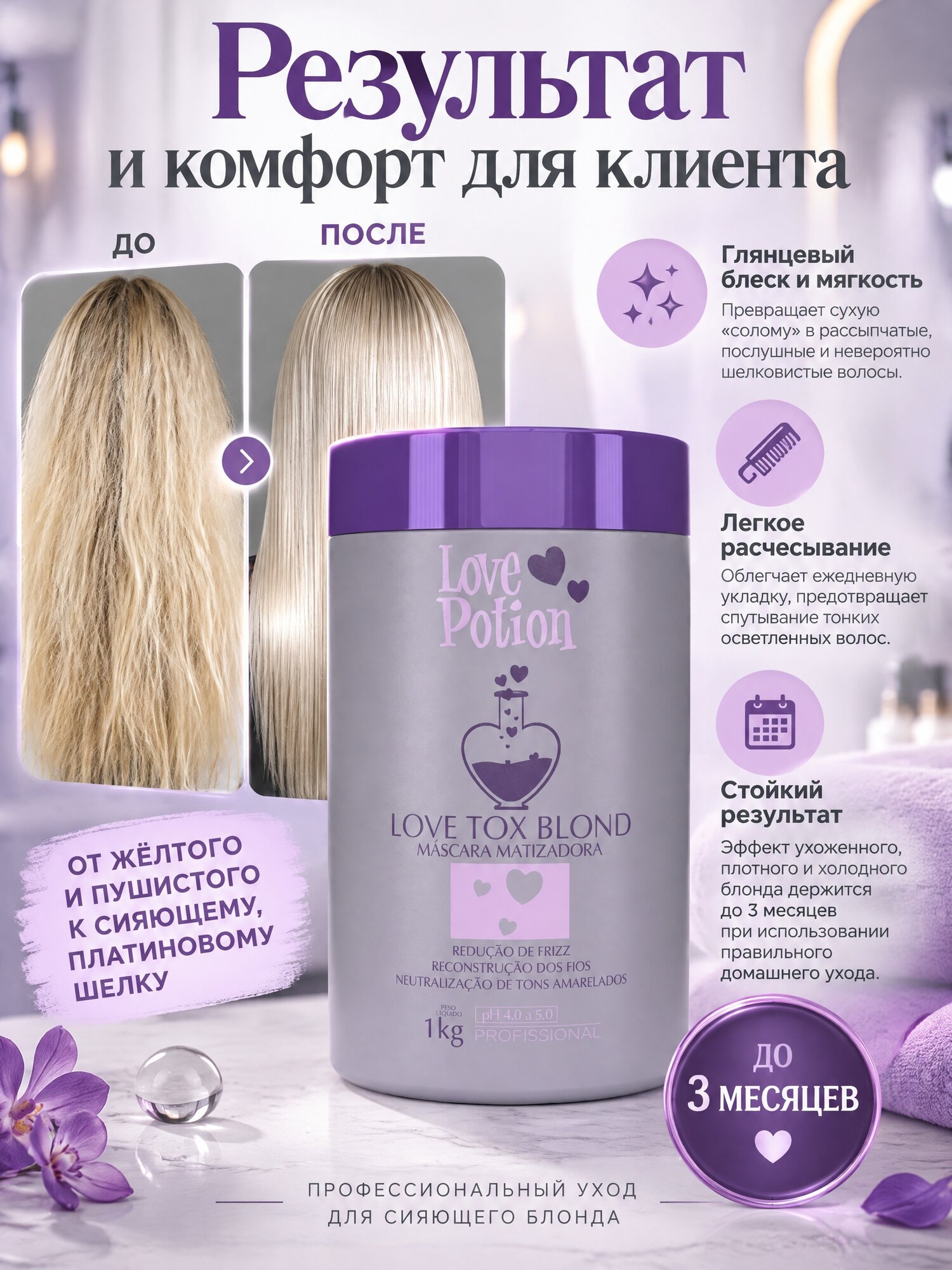 Ботокс для волос LOVE TOX Blond 1000 ml