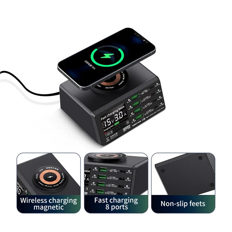 Многопортовая зарядка QIANLI MEGA-IDEA, черная, 8 портов