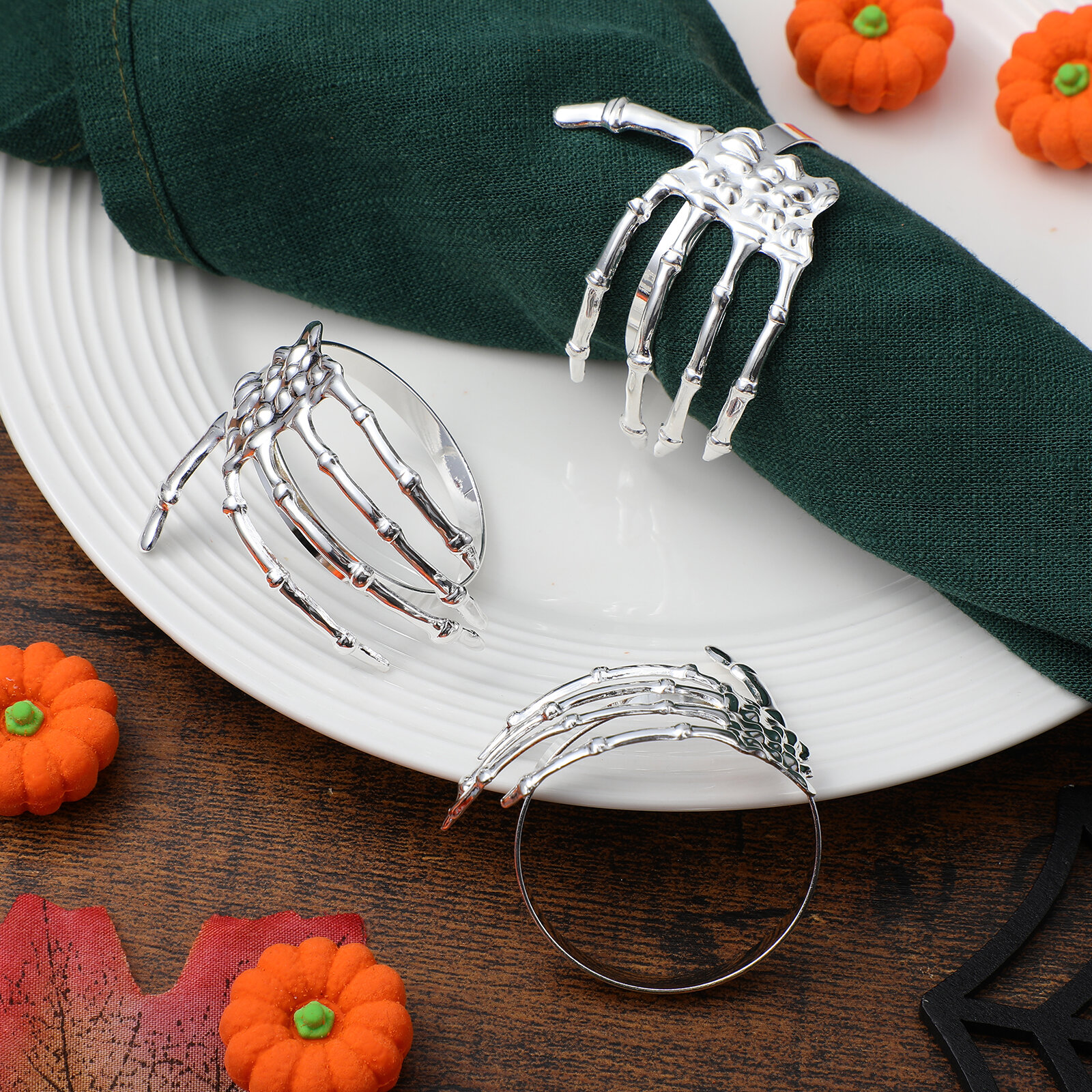 6 Штук Украшения Для Стола В Форме Руки Призрака Для Halloween Декоративные Прочные Сервировочные Кольца 6.5X5.5X4.5Cm