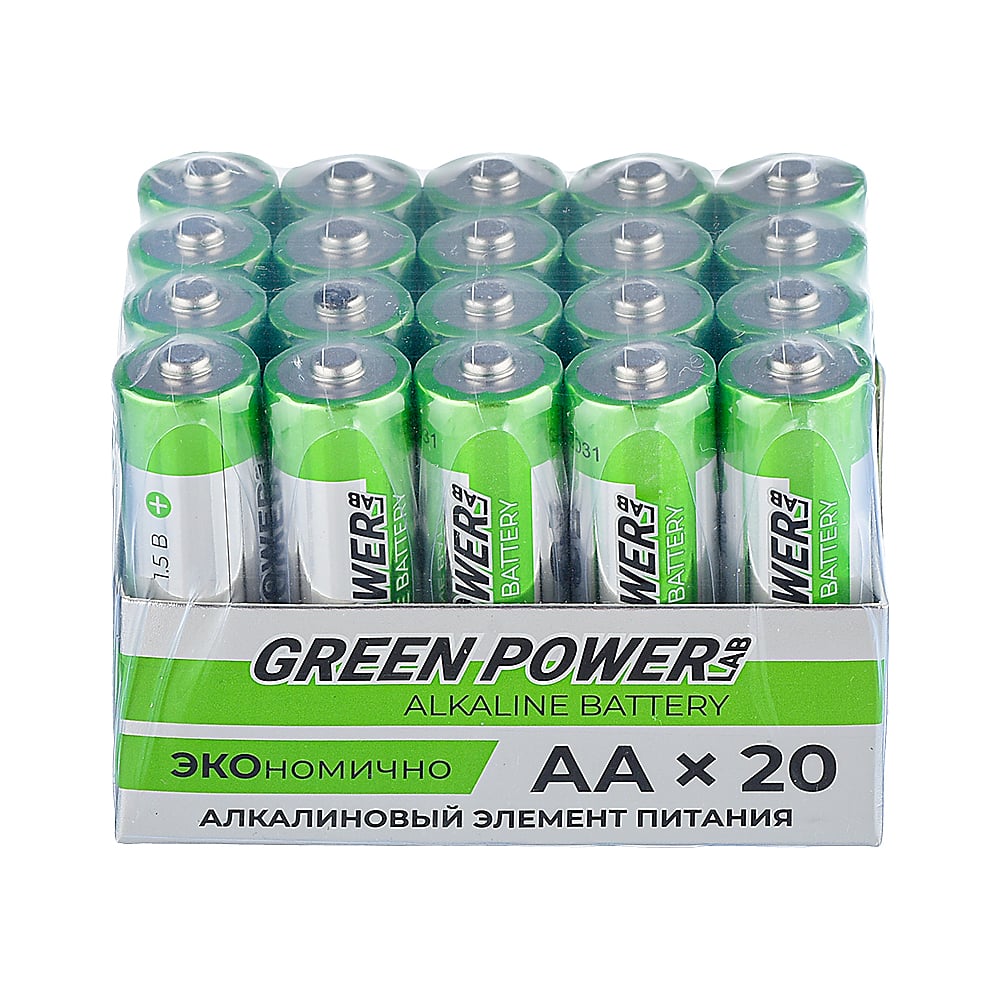 Батарейка Powerlab GREEN LR6 AA BOX20 Alkaline 1.5V 00-00028751
