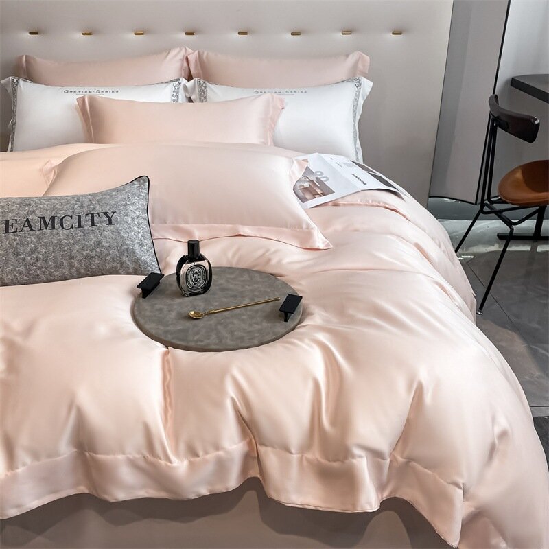 Персик 100S Tencel Lyocell натяжной чехол 120x200 см однотонное премиальное постельное белье для уютного сна
