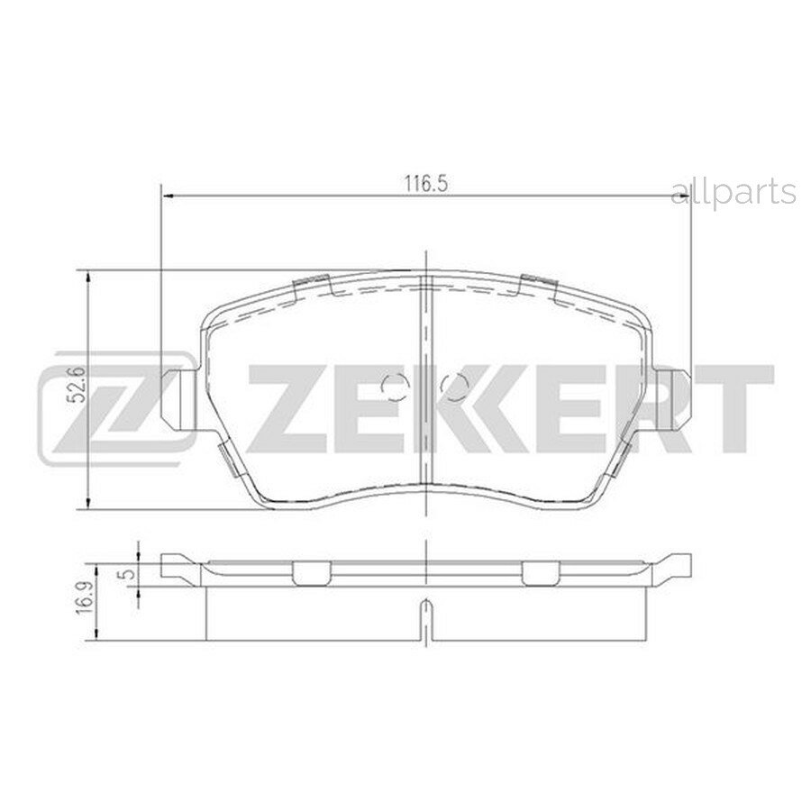 ZEKKERT BS-1221C Колодки торм. диск. передн. (смесь CERAMIC) Nissan Micra (K12) 03- Note (E11 NE11) 06- Renault Cl