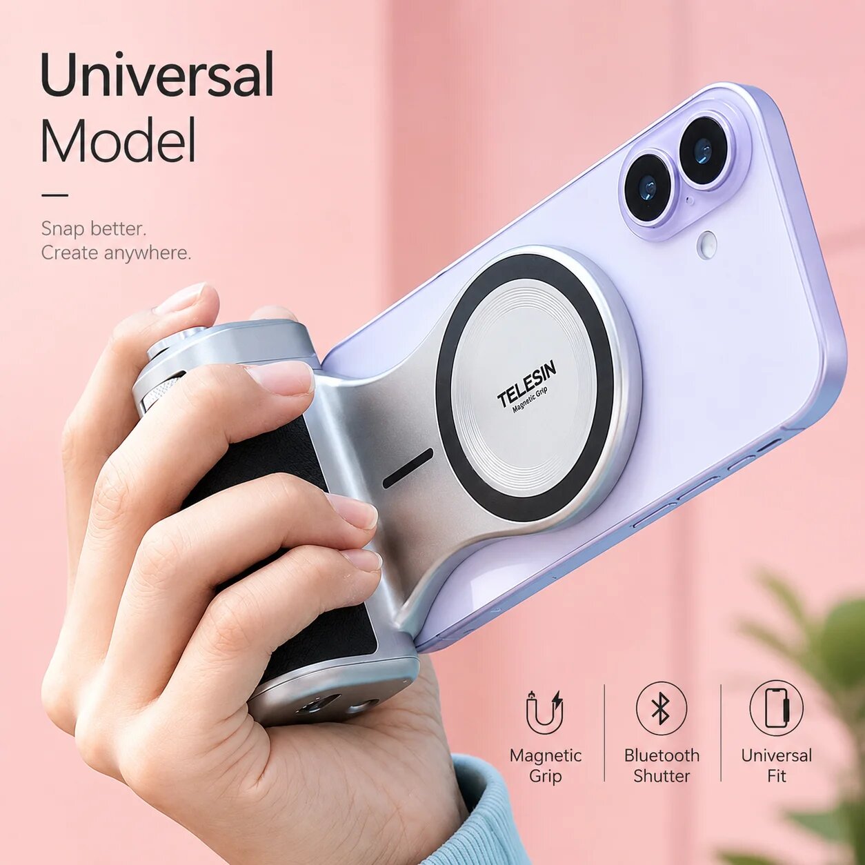 Стабилизатор TELESIN Pro Shot USB Type-C Black Imaging Grip