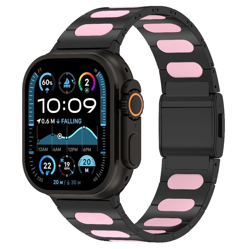 Магнитная титановая полоса для Apple Watch Ultra 3 2 1 серии 12 11 10 9 8 Премиум углеродного волокна текстурные ремни